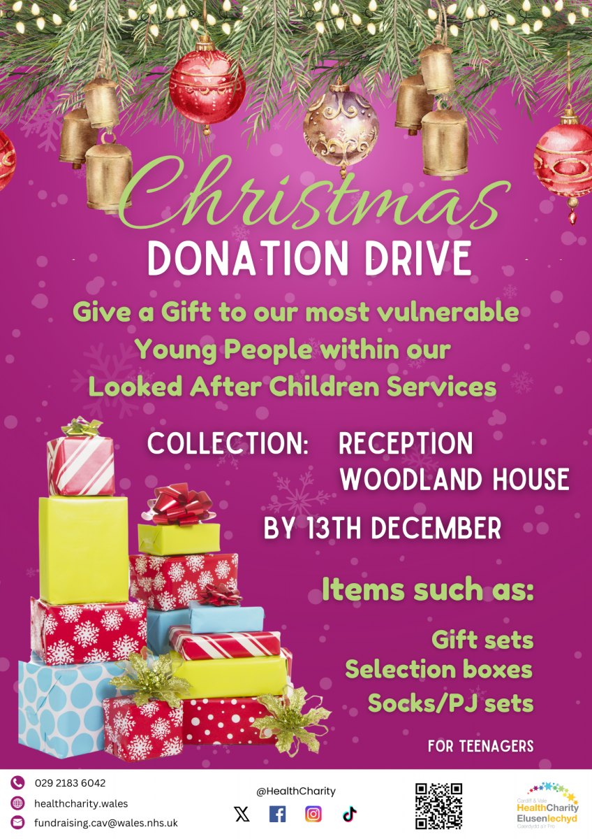 Christmas Donation Drive | Cardiff & Vale Health Charity